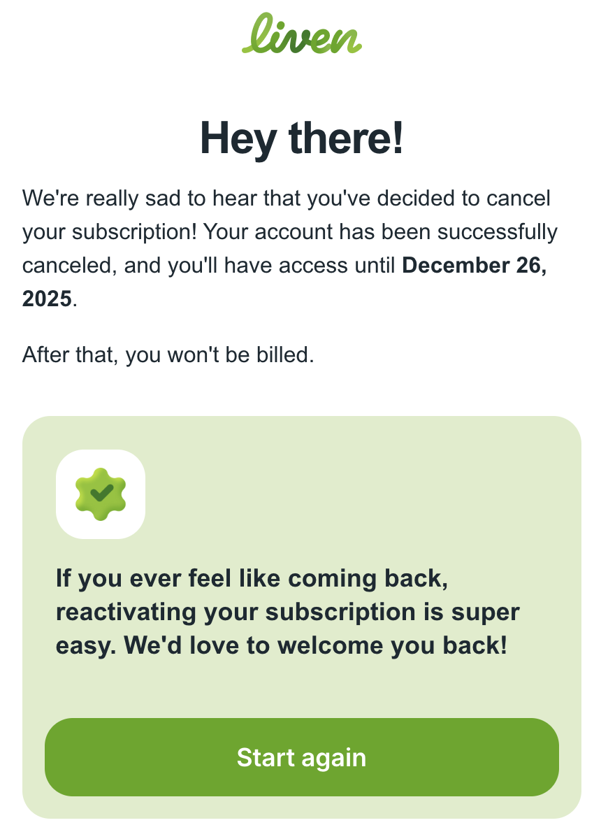 How to cancel my Liven Subscription? – Liven App | Self-discovery ...